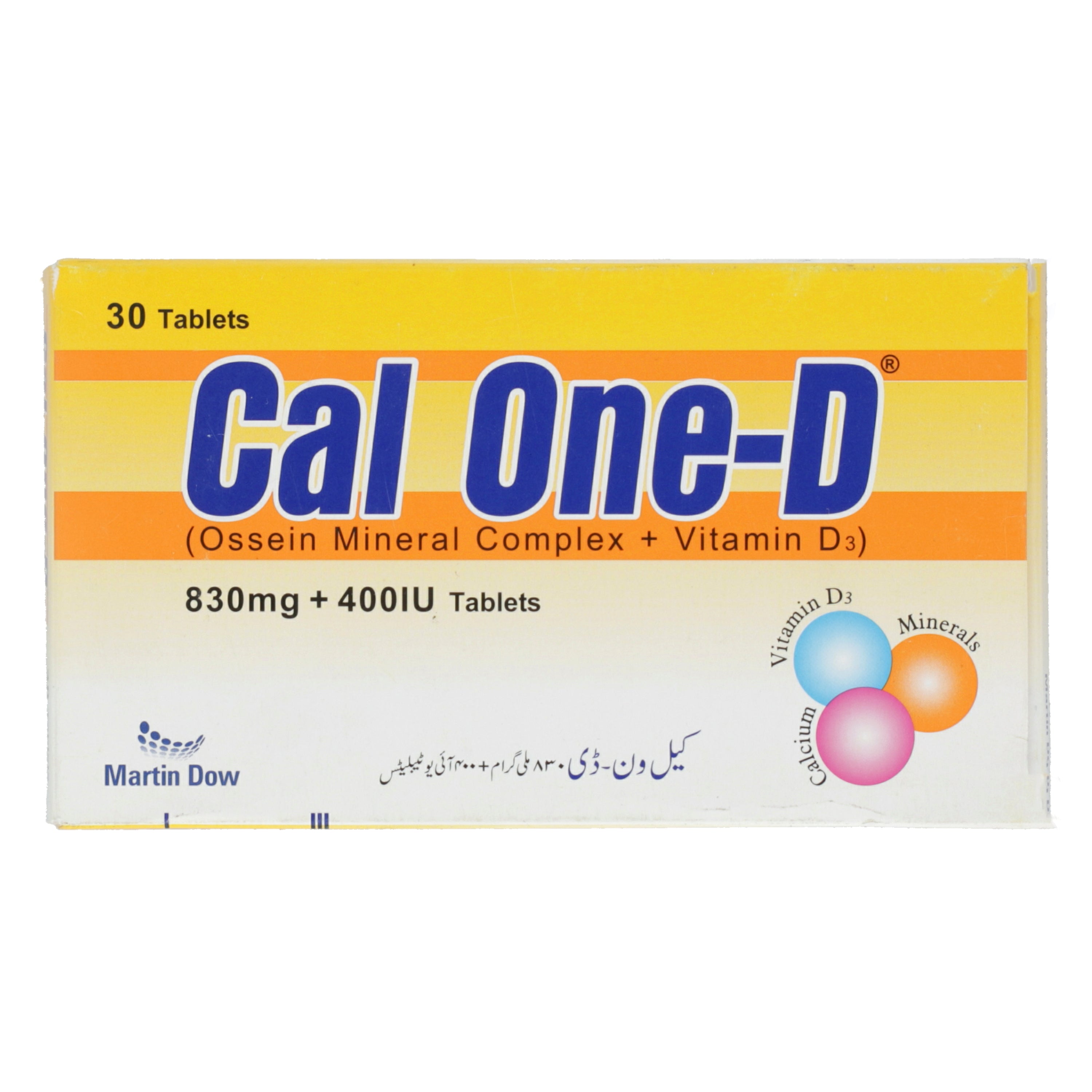 Cal-One-D Tab 830mg/400IU 30's – Ailaaj