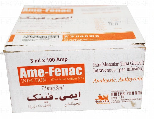 AME-Fenac Inj 75mg/3ml 100Ampx3ml IM/IV – Ailaaj