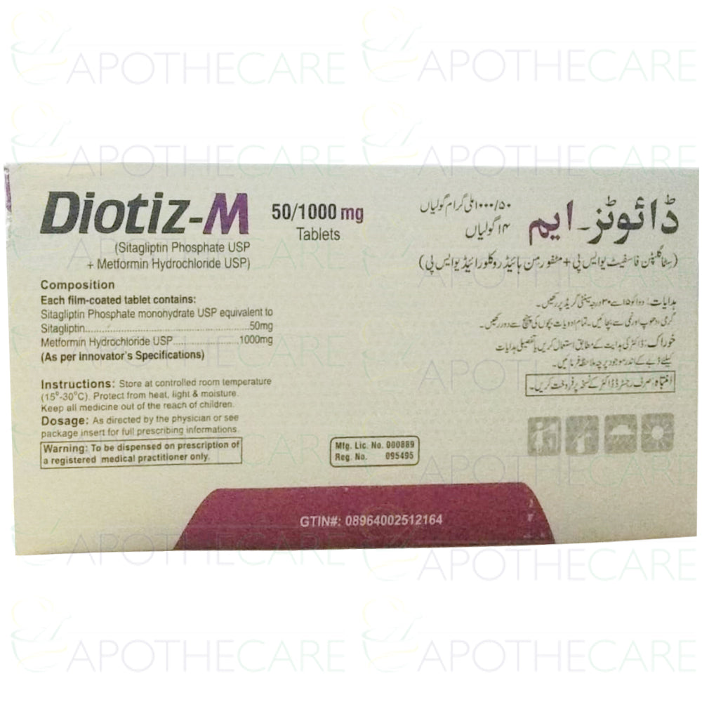 Diotiz-M Tab 50/1000mg 14's – Ailaaj