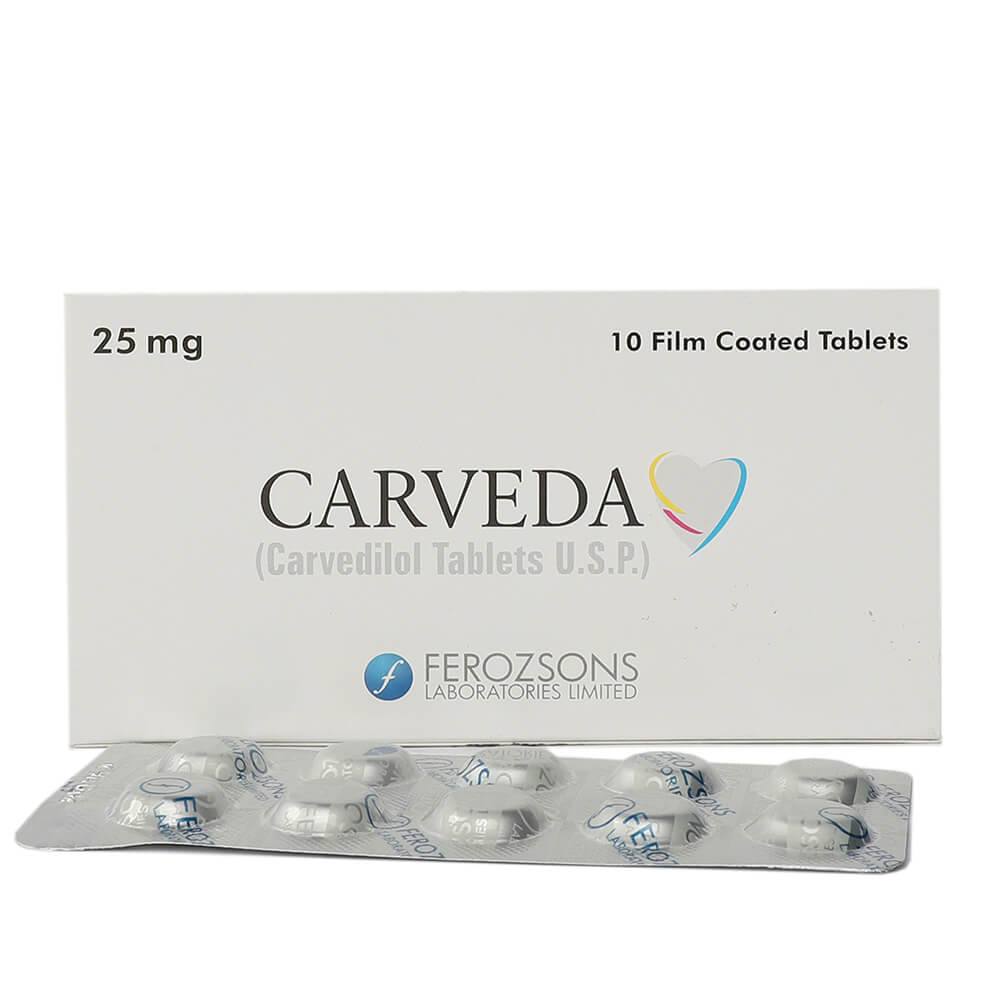 Carveda Tab 25mg 10's – Ailaaj