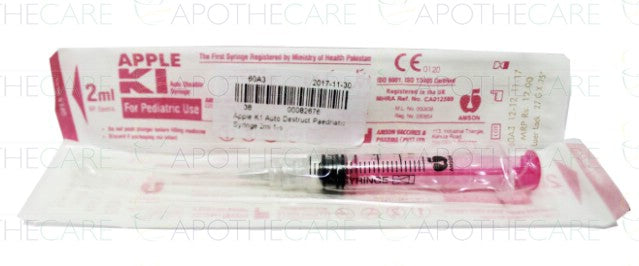 Apple K1 Auto Destruct Paedriatic Syringe 2ml 1's – Ailaaj