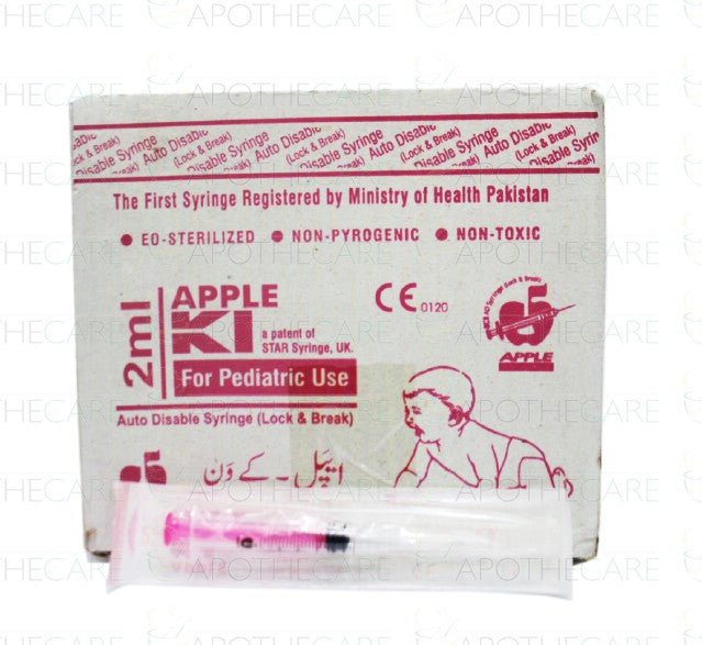 Apple K1 Auto Destruct Paedriatic Syringe 2ml 100's – Ailaaj