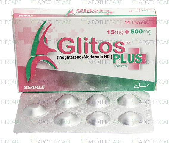 Glitos Plus Tab 15mg/500mg 14's – Ailaaj